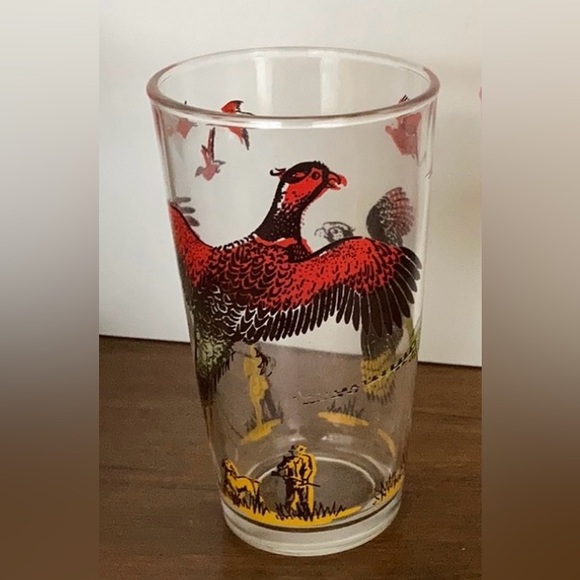 Dining | 195s Hazel Atlas Pheasant Turkey Hunting Cocktail Glass ...